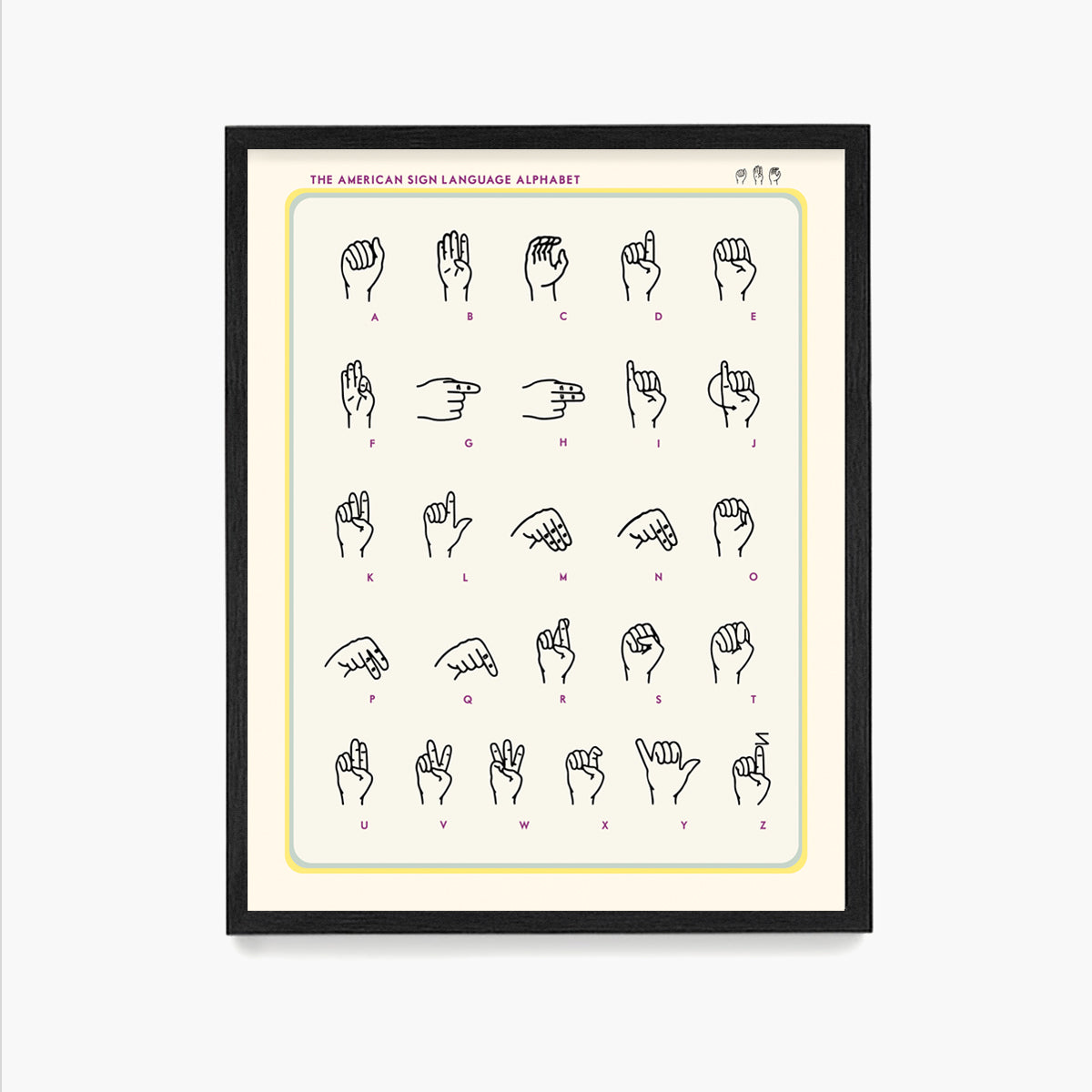 American Sign Language Poster, ASL Wall Art, Classroom Decor ...
